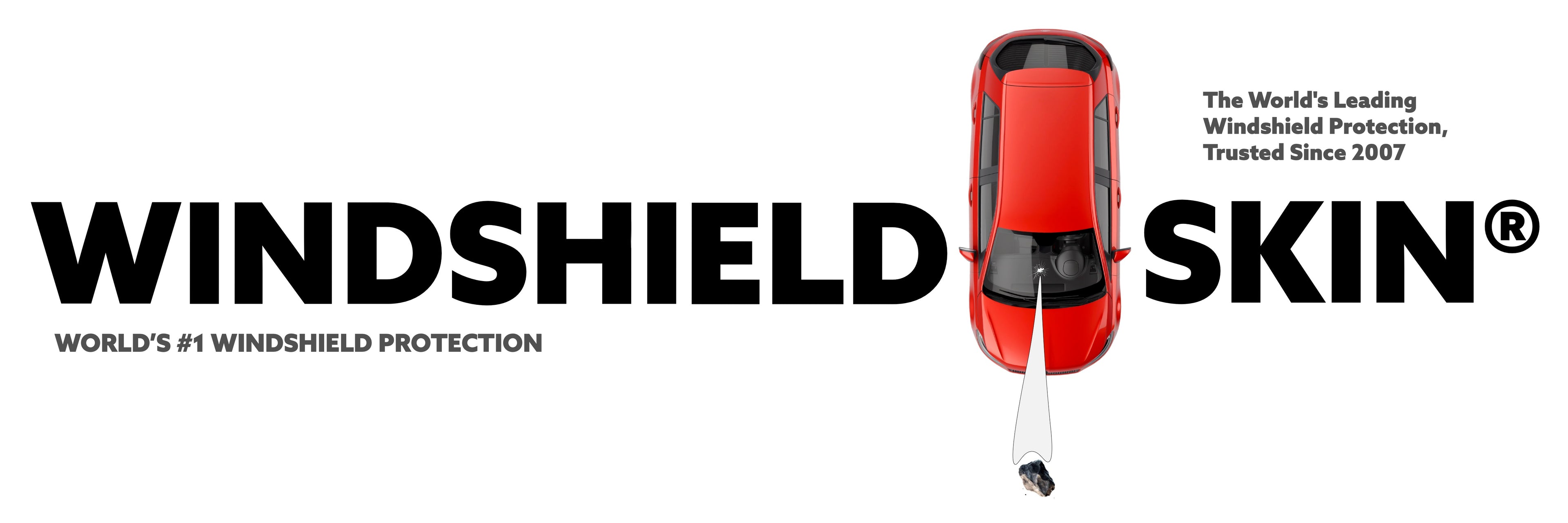 Windshield Skin® windshield protection film from rocks